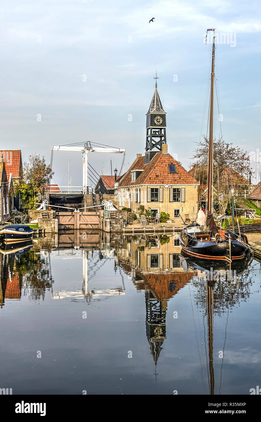 Hindeloopen, The Netherlands, November 4, 2018: the sluice keepers ...
