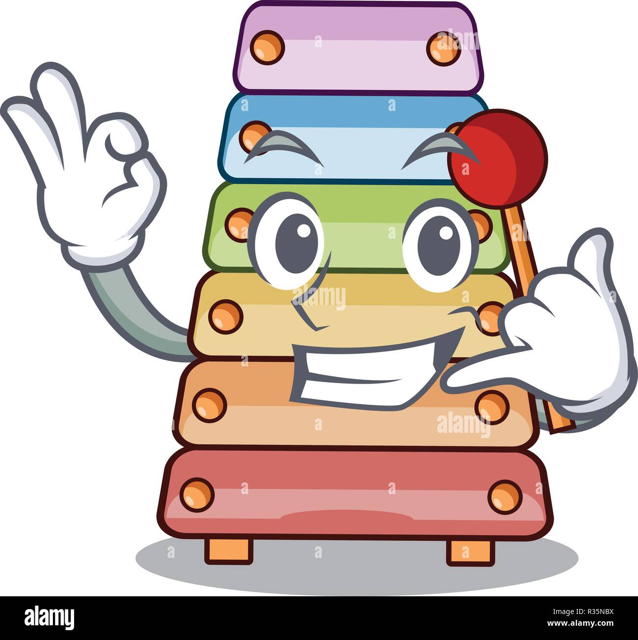 Call me xylophone with character wooden on table Stock Vector Image ...