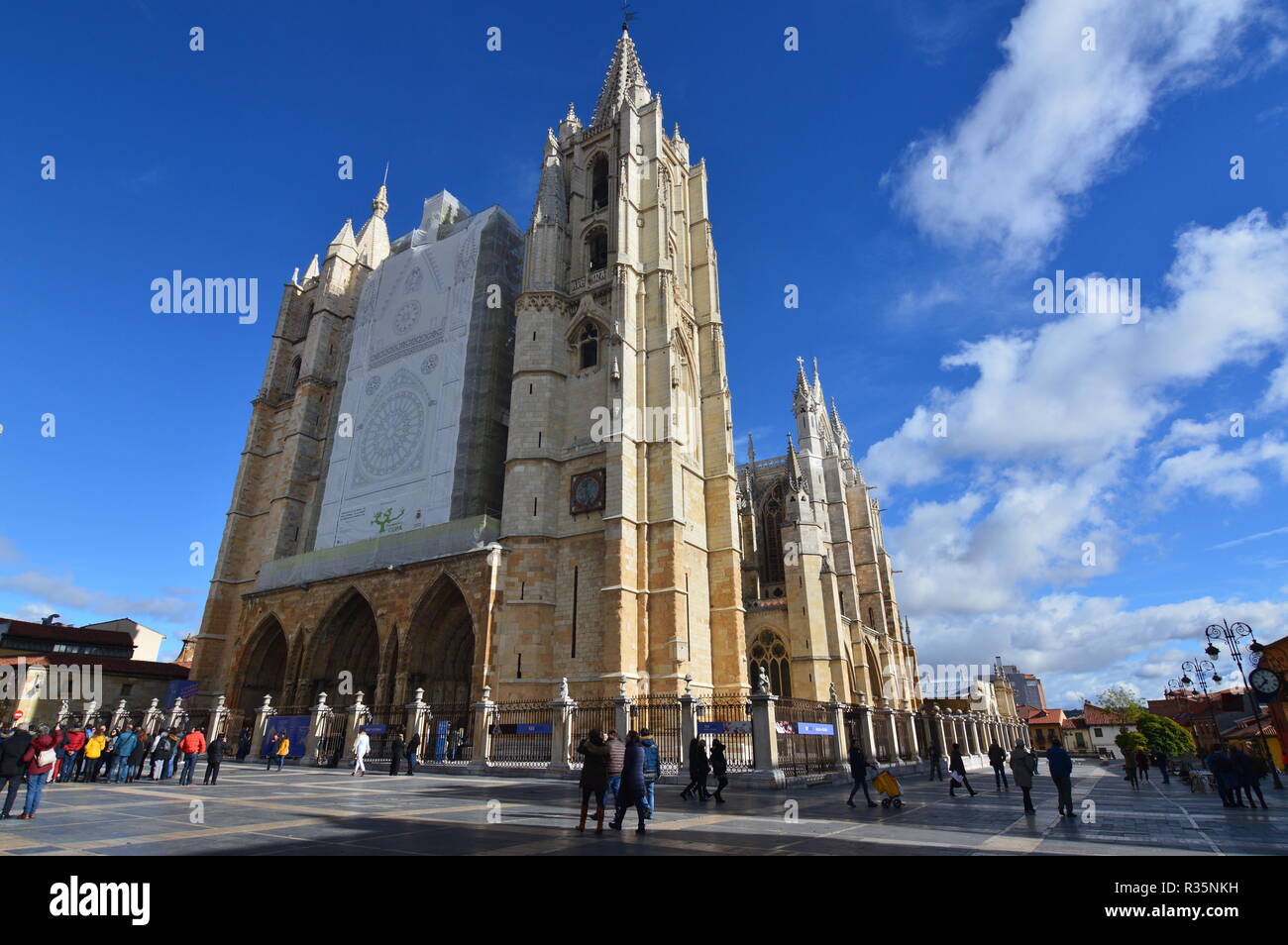 Main And Side Facade With Some Beautiful Clouds In The Sky At Leon ...