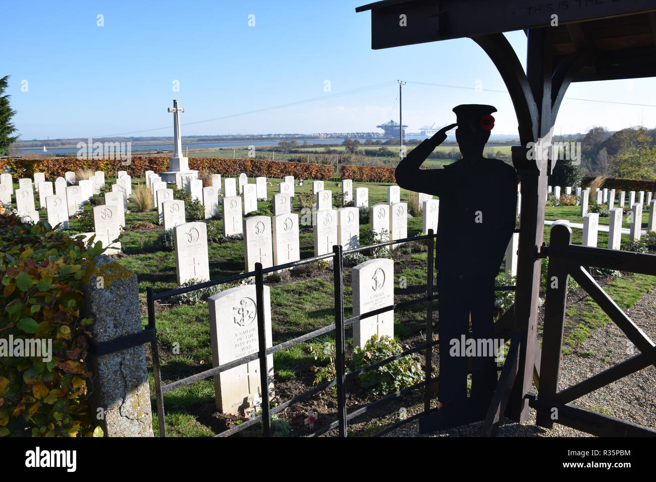WW2 graves in Shotley church graveyard. The graveyard also contains ...