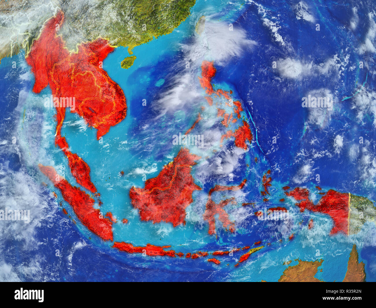 Asean countries map hi-res stock photography and images - Alamy
