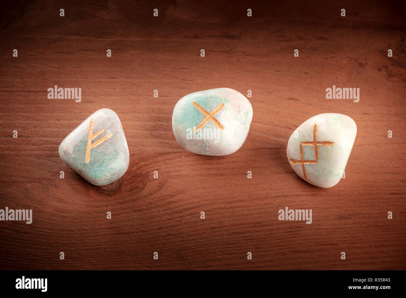 Norse runes, stones with symbols used in Wicca and other magic and for ...