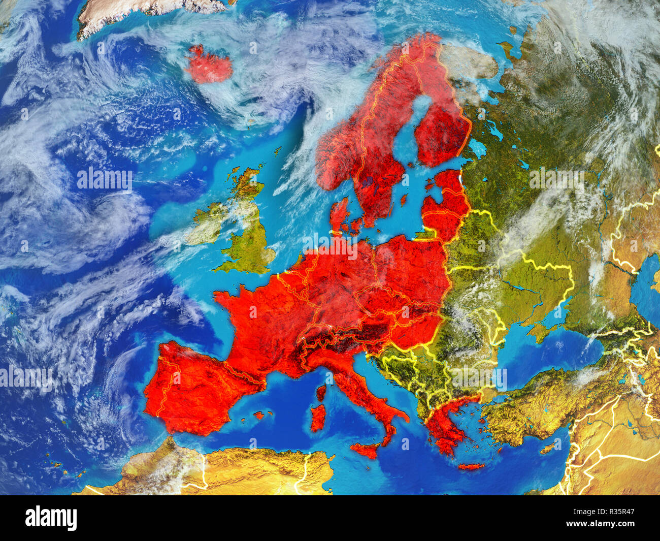 Schengen countries map hi-res stock photography and images - Alamy