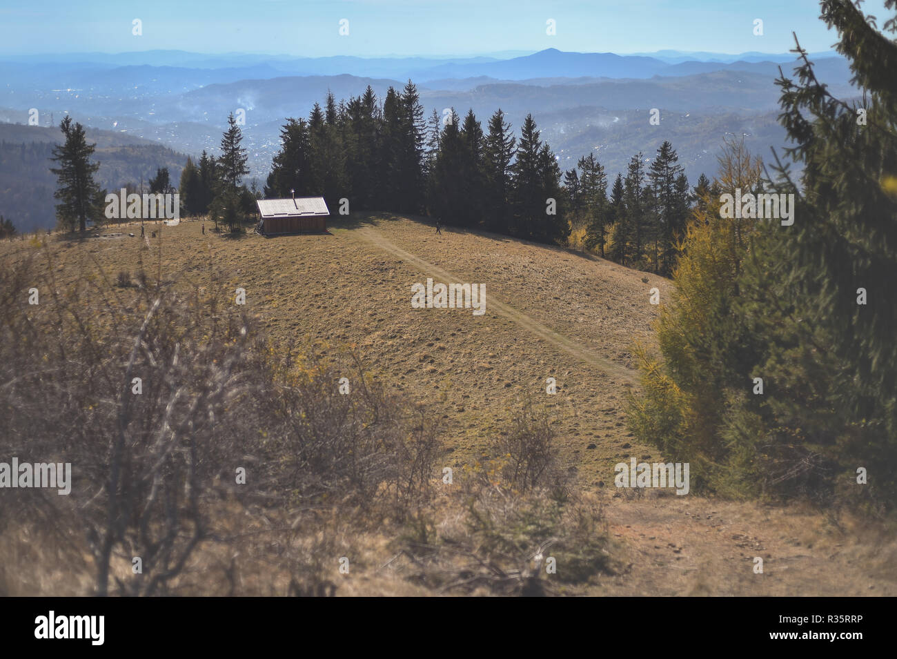 Mountain refuge in a beautiful autumn scenery Stock Photo - Alamy