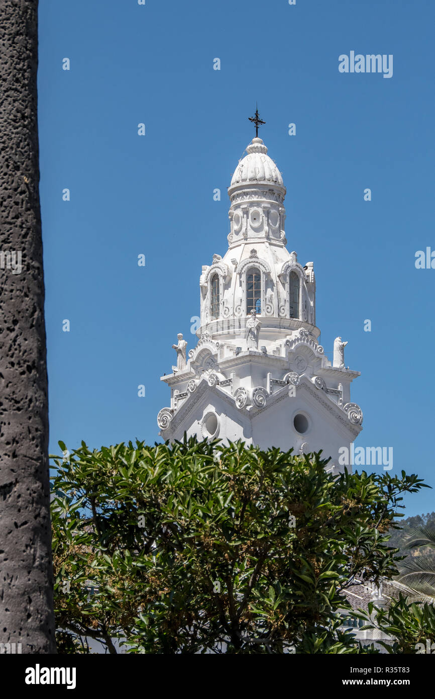 Bell tower of the Metropolitan Cathedral of Quito in the Plaza de la ...