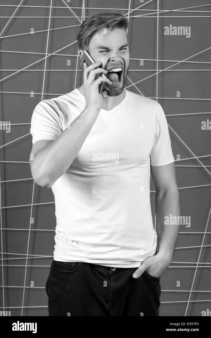 Aggressive phone Black and White Stock Photos & Images - Alamy