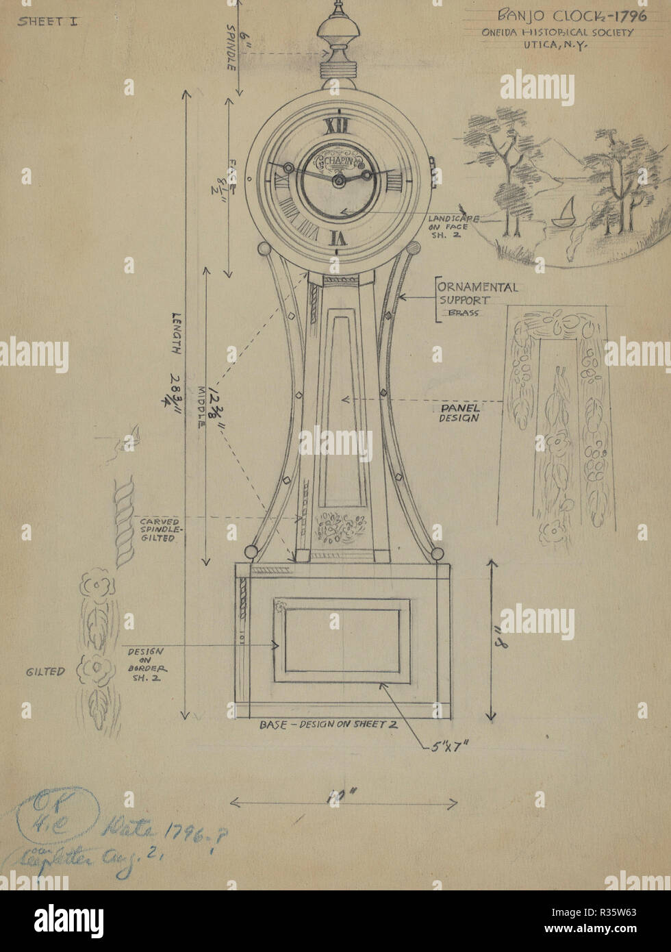 Banjo Clock. Dated: 1935/1942. Dimensions: overall: 30.5 x 23 cm (12 x ...