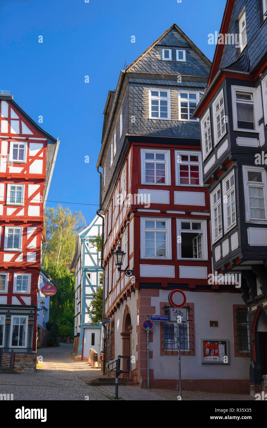 Half-timbered buildings, Marburg, Hesse, Germany Stock Photo - Alamy