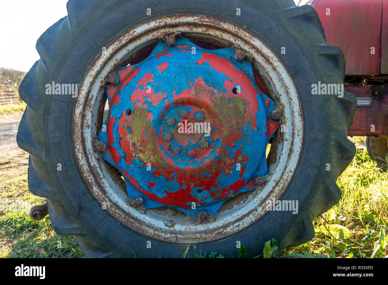 old tractor tyre Stock Photo - Alamy