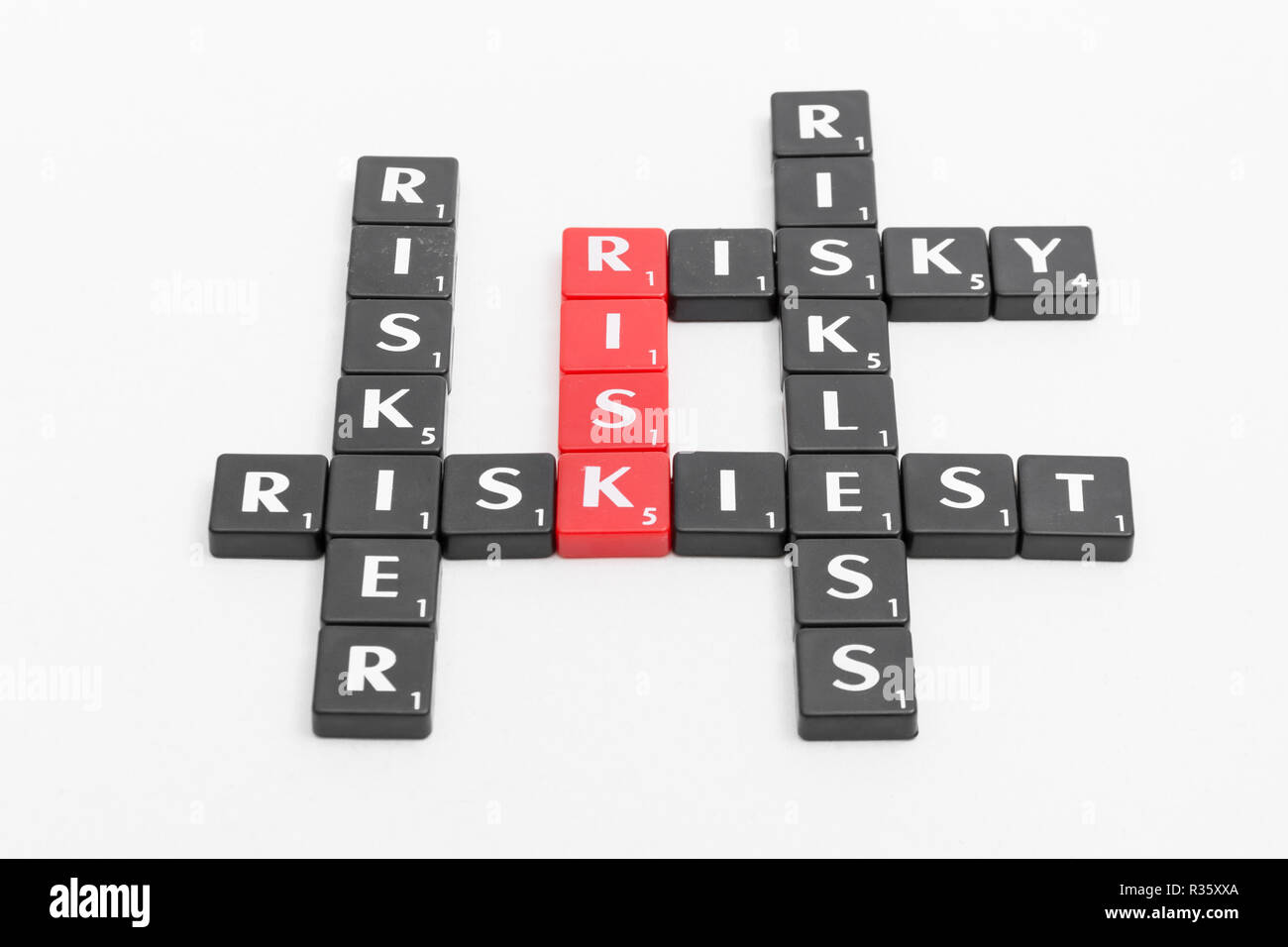 Letter tiles for RISK concept - business risk, risk assessment, risk ...