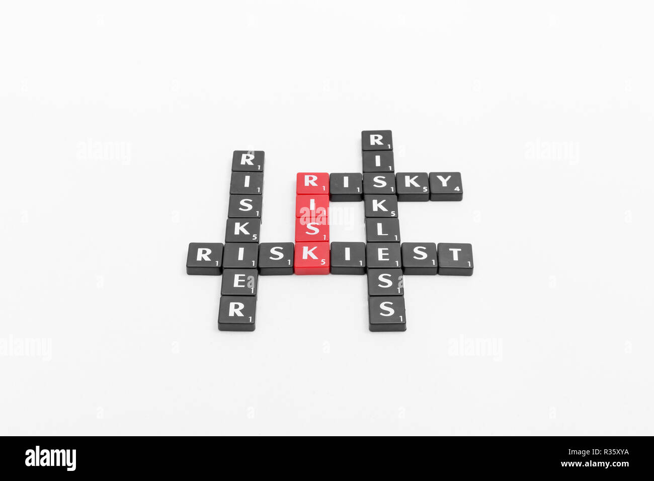 Letter tiles for RISK concept - business risk, risk assessment, risk ...