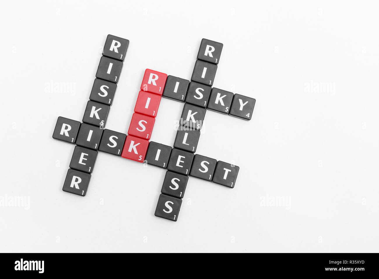 Letter tiles for RISK concept - business risk, risk assessment, risk ...