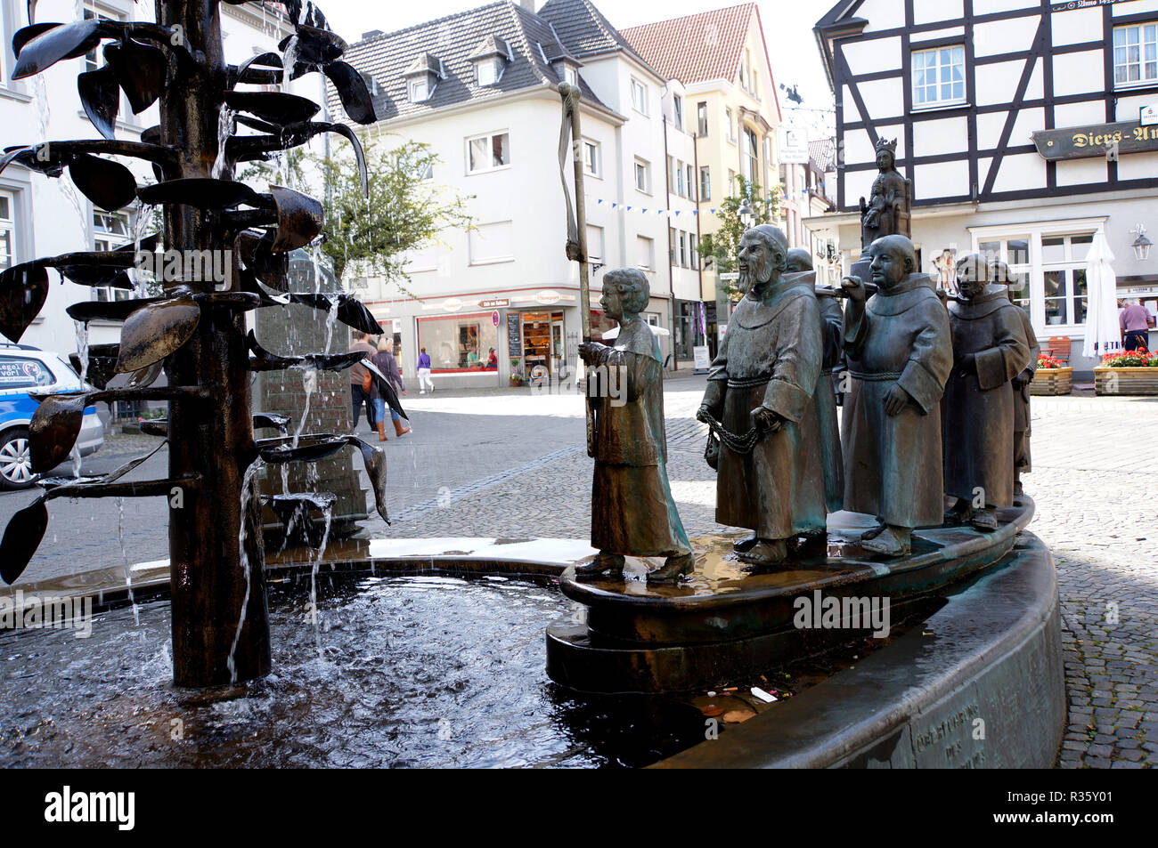 urban history fountain in the old market Stock Photo - Alamy