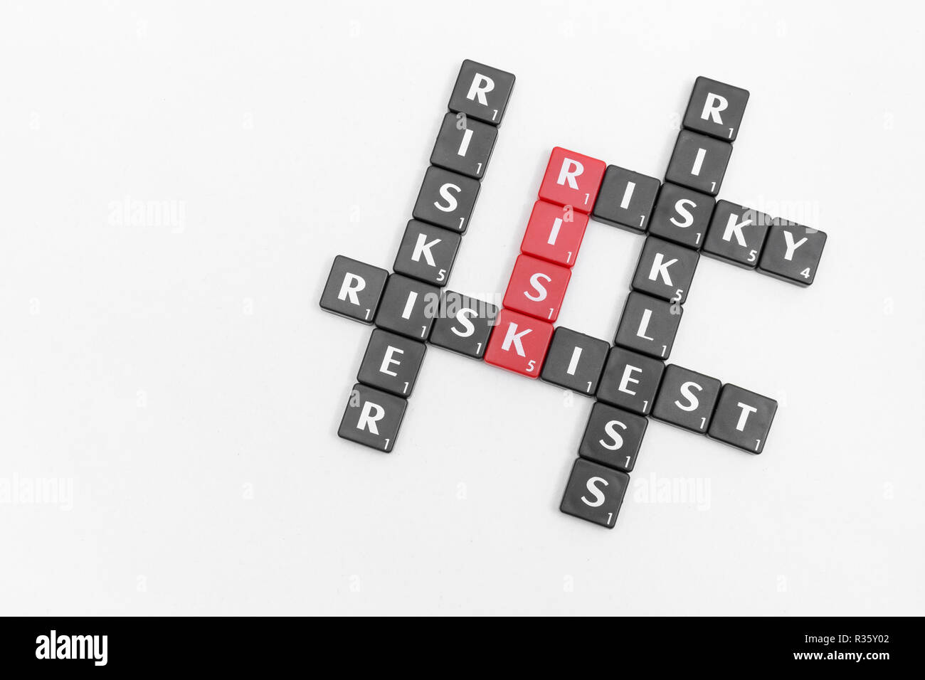 Letter tiles for RISK concept - business risk, risk assessment, risk ...