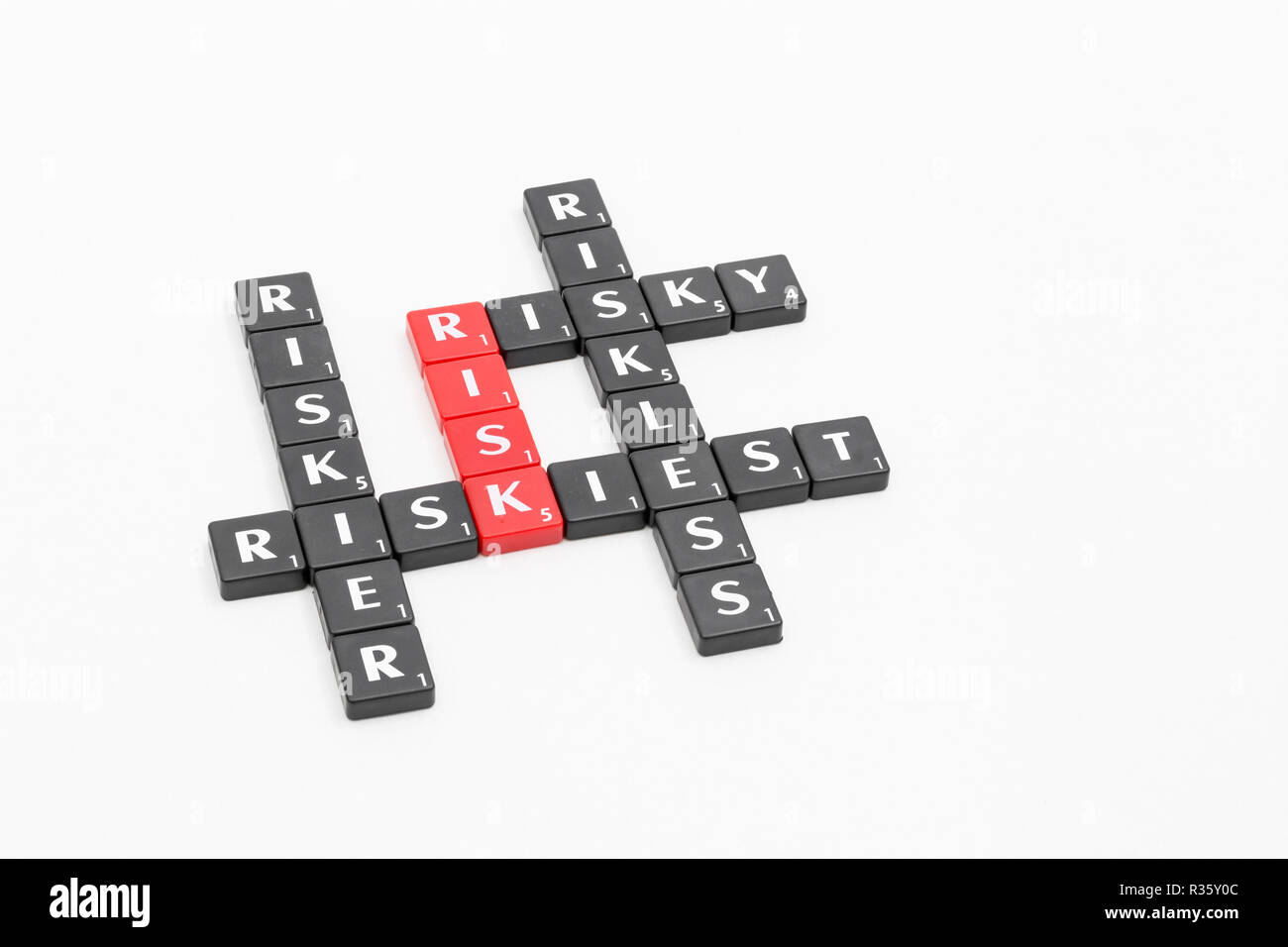 Letter tiles for RISK concept - business risk, risk assessment, risk ...