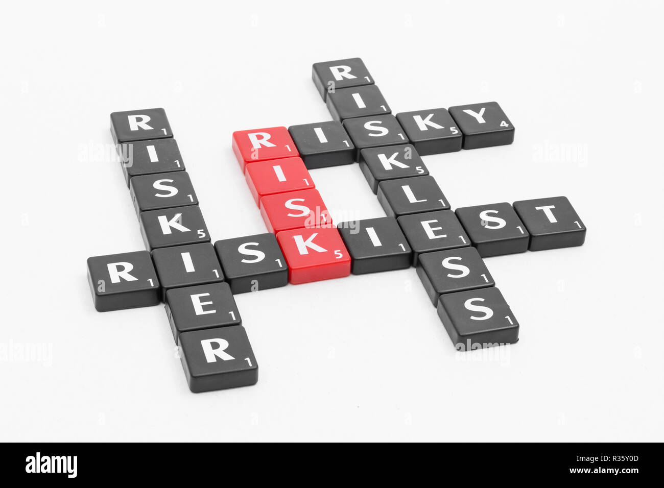 Letter tiles for RISK concept - business risk, risk assessment, risk ...