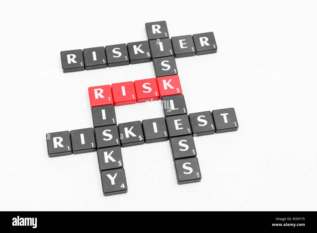 Letter tiles for RISK concept - business risk, risk assessment, risk ...