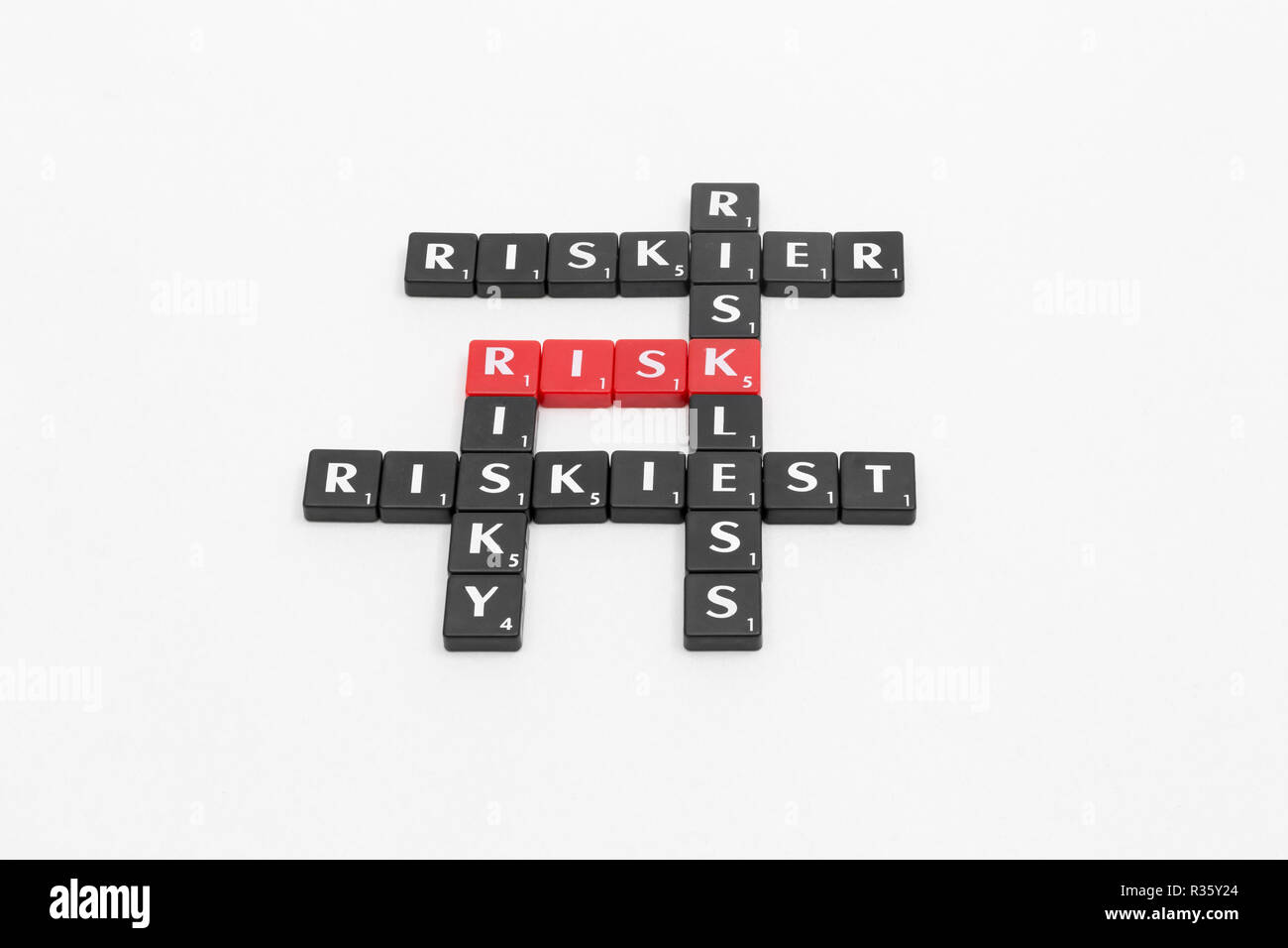 Letter tiles for RISK concept - business risk, risk assessment, risk ...
