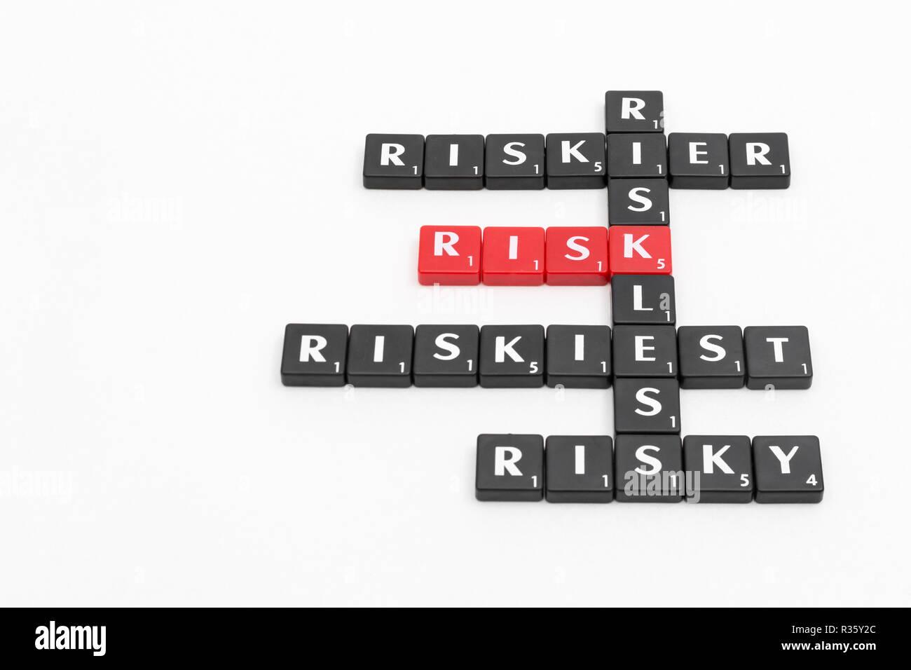 Letter tiles for RISK concept - business risk, risk assessment, risk ...