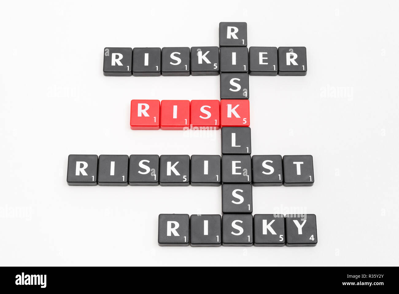 Letter tiles for RISK concept - business risk, risk assessment, risk ...