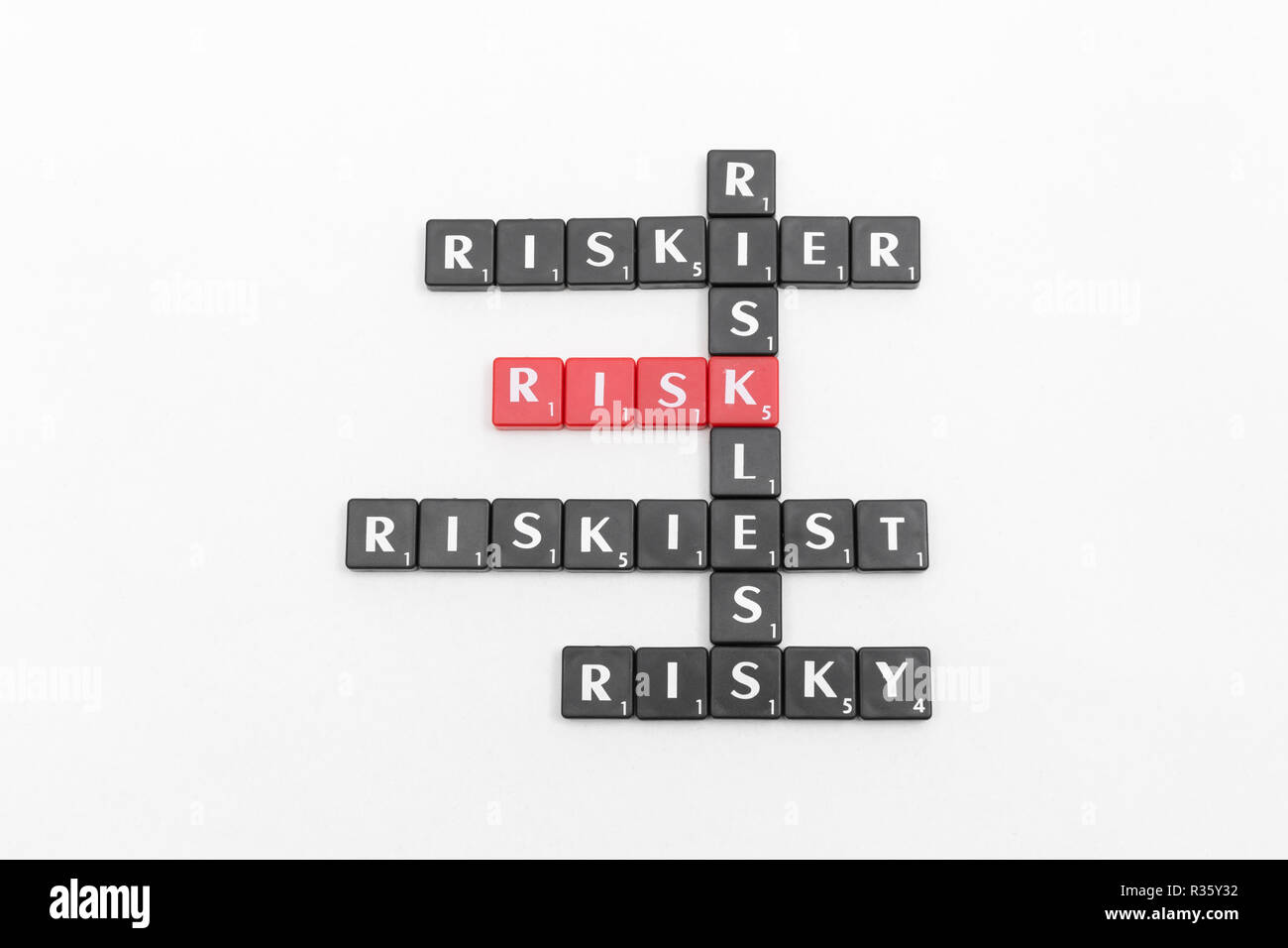Letter tiles for RISK concept - business risk, risk assessment, risk ...