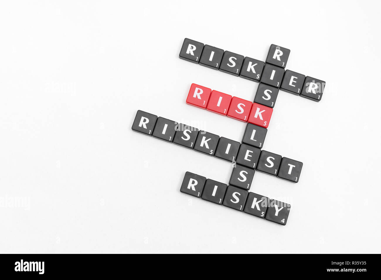 Letter tiles for RISK concept - business risk, risk assessment, risk ...