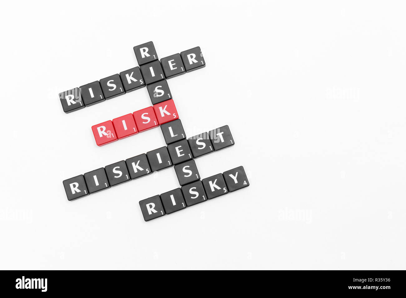 Letter tiles for RISK concept - business risk, risk assessment, risk ...