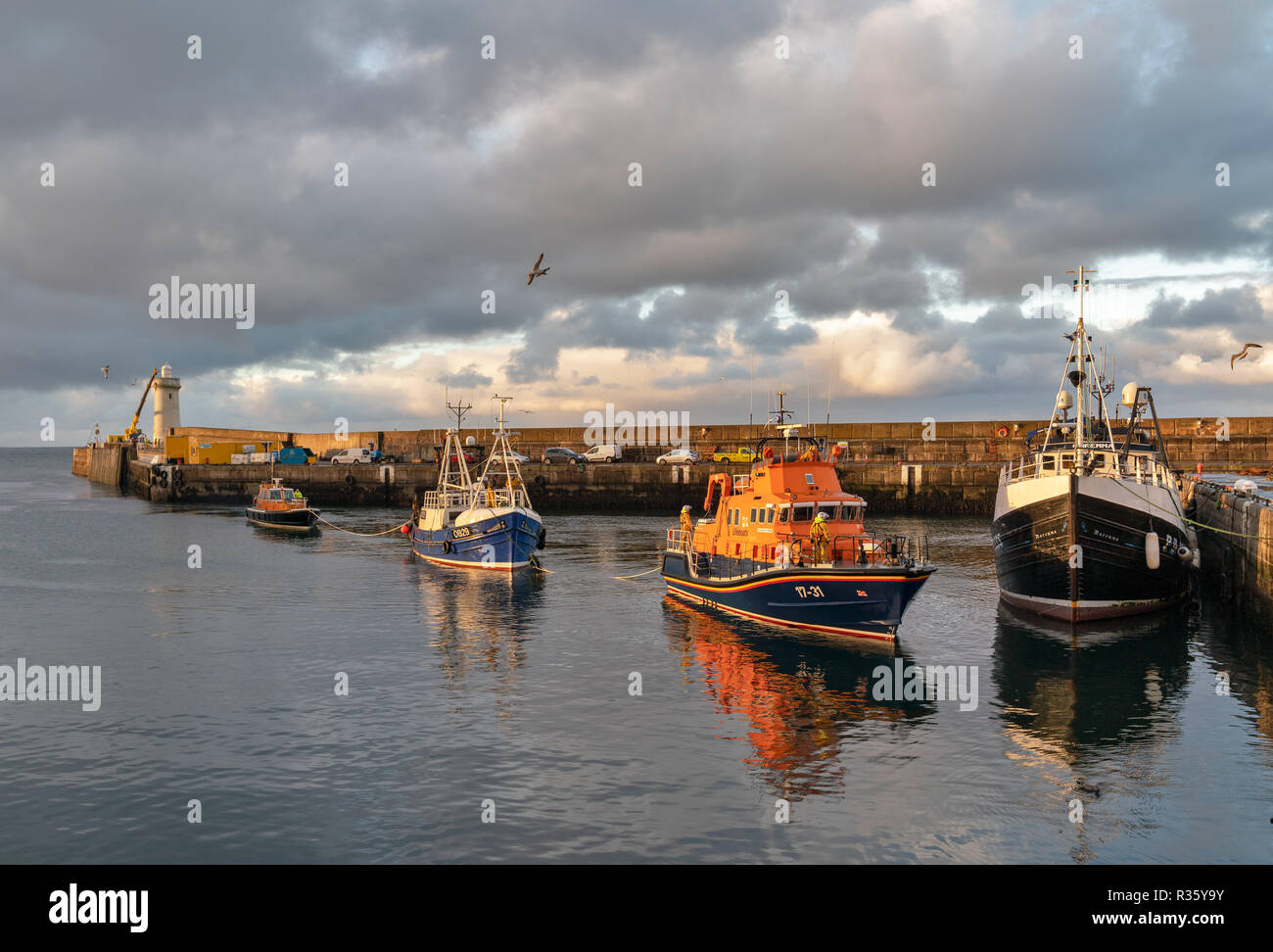 This is the Buckie based Fishing Boat, Ranger OB29 being towed back ...
