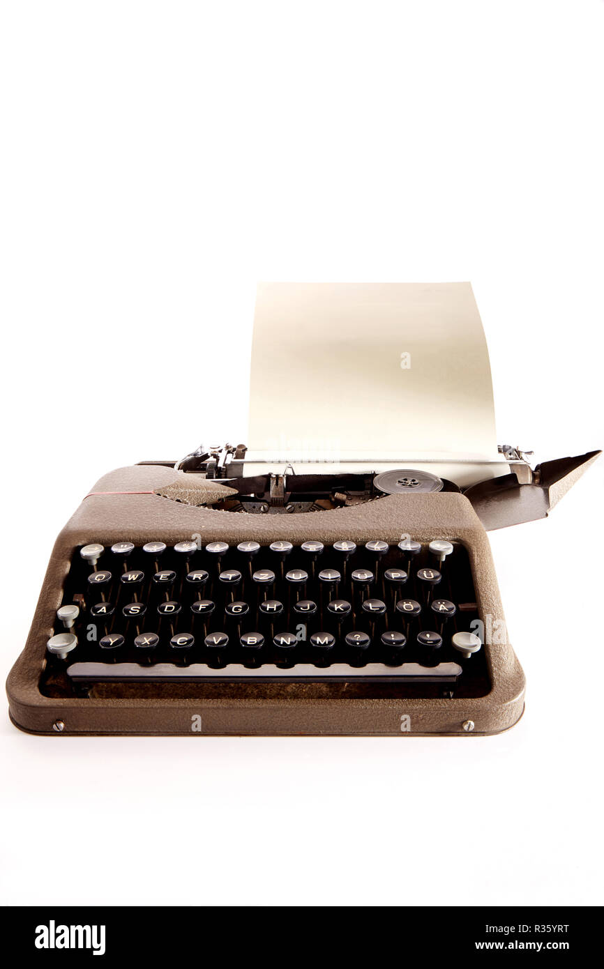 typewriter and letterhead ribbon cover is open Stock Photo - Alamy