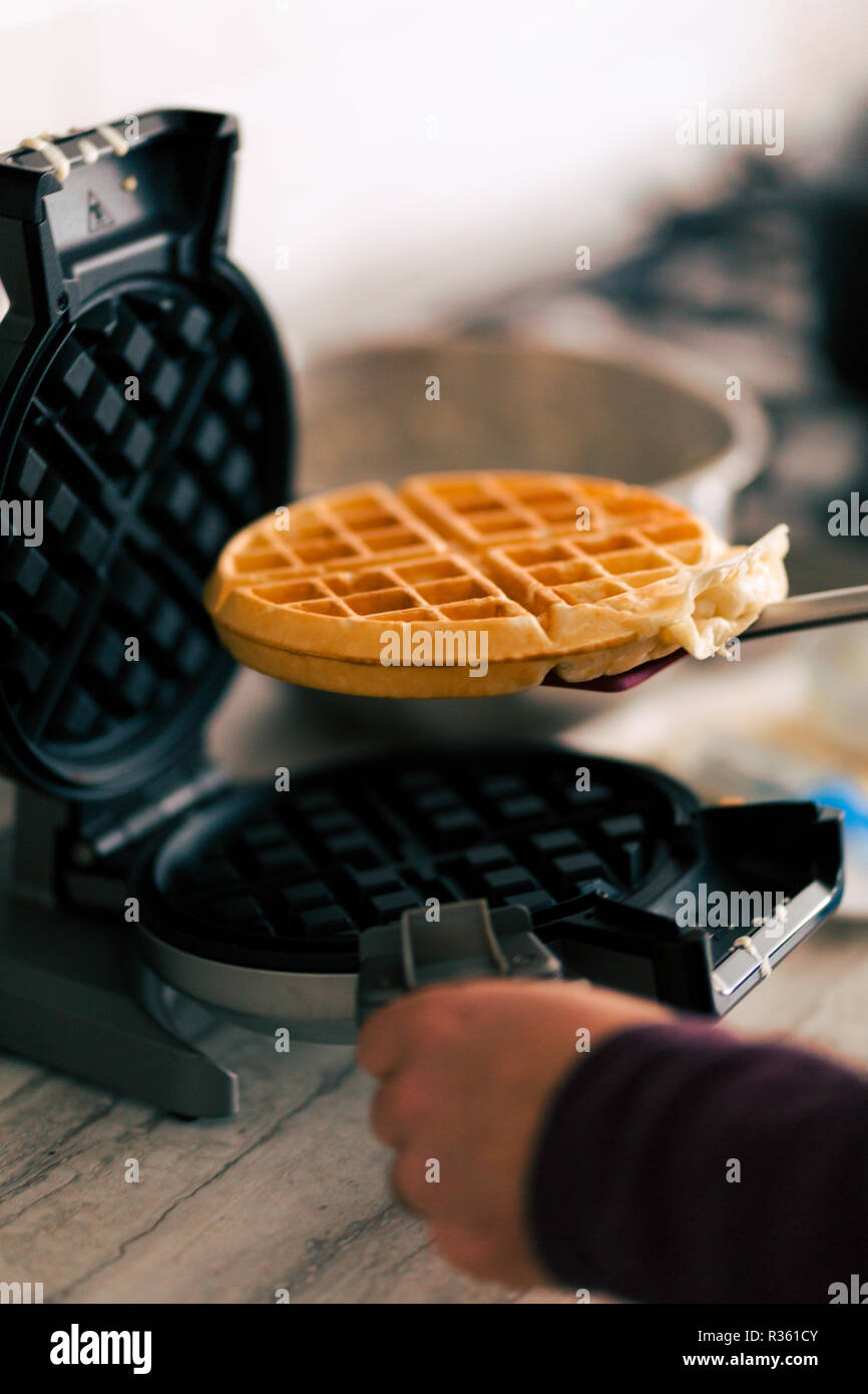 Cooking waffle hi-res stock photography and images - Alamy
