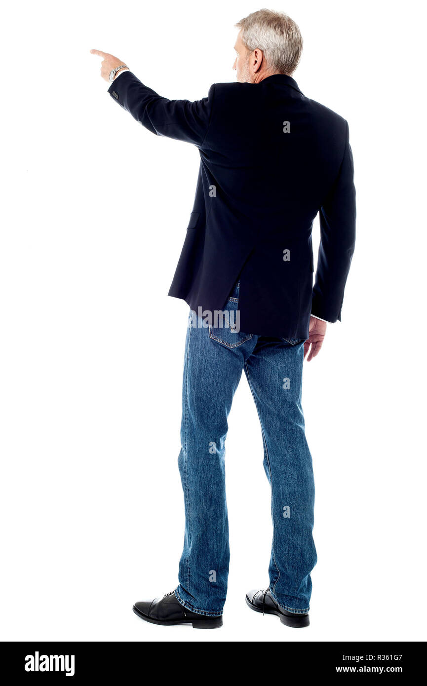 Back pose senior man standing hi-res stock photography and images - Alamy