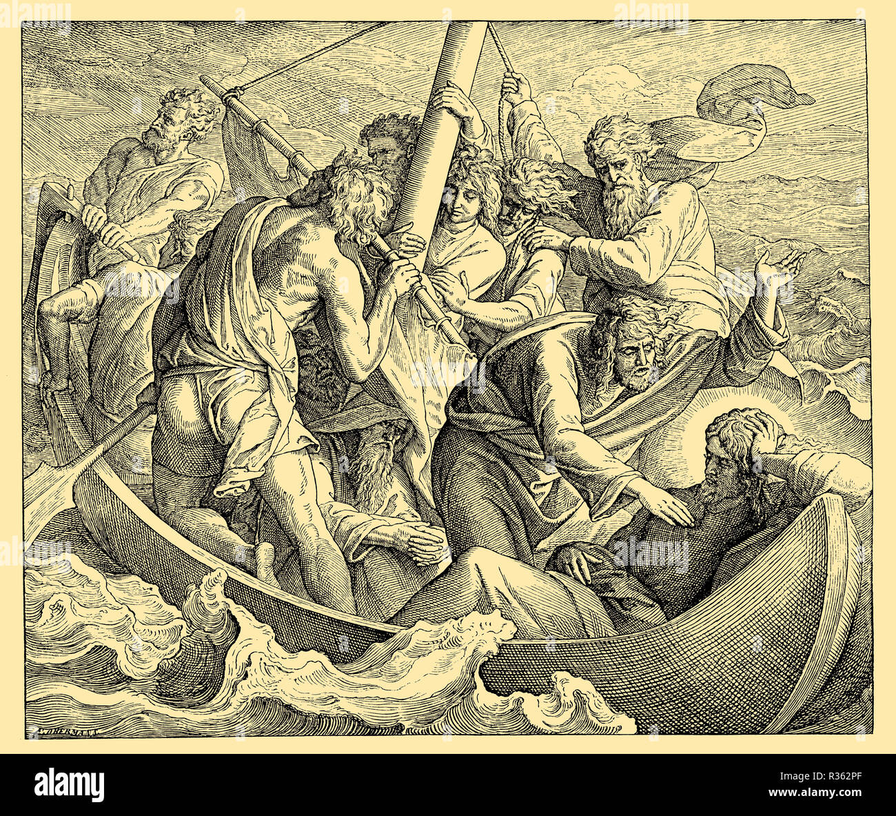 Jesus commands the wind and the sea, Julius Schnorr von Carolsfeld ...