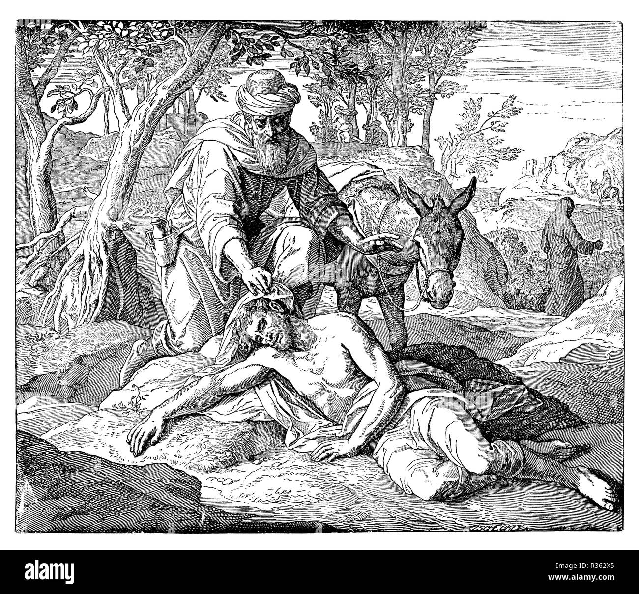 The Good Samaritan, Julius Schnorr von Carolsfeld Stock Photo - Alamy