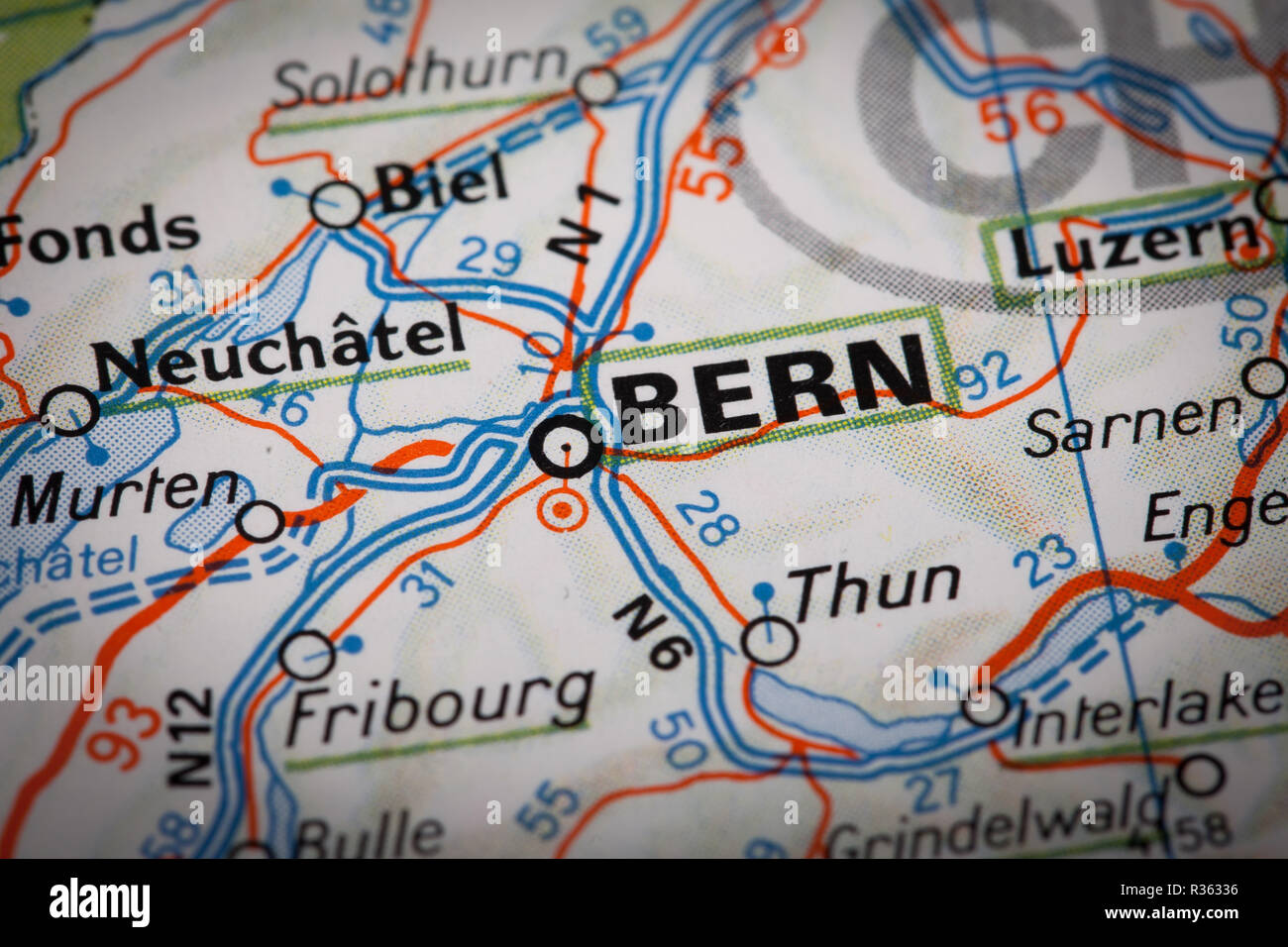 Bern street map hi-res stock photography and images - Alamy