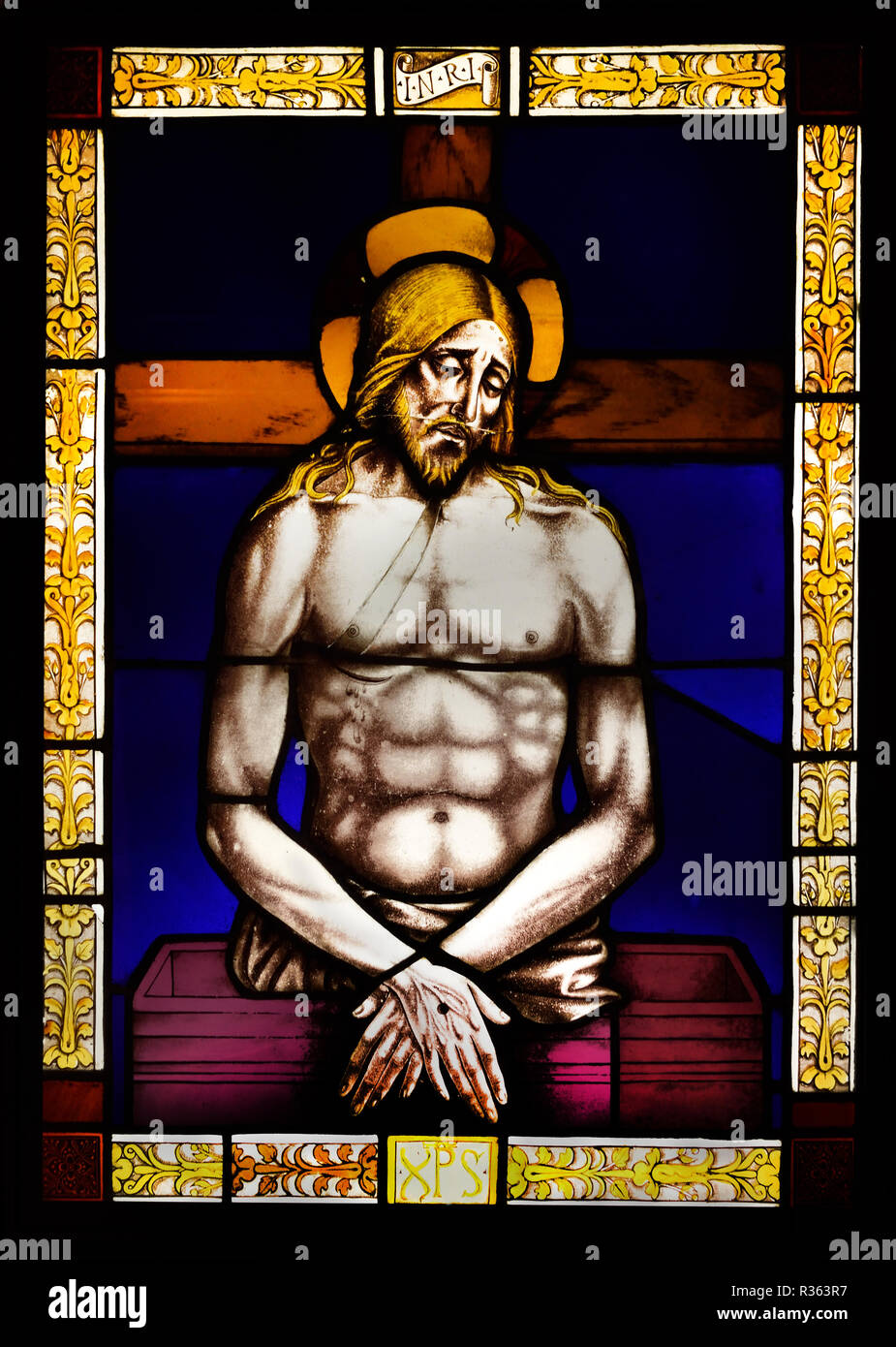 Christ in Pietà by Master glazier on cardboard by Francesco Francia ...