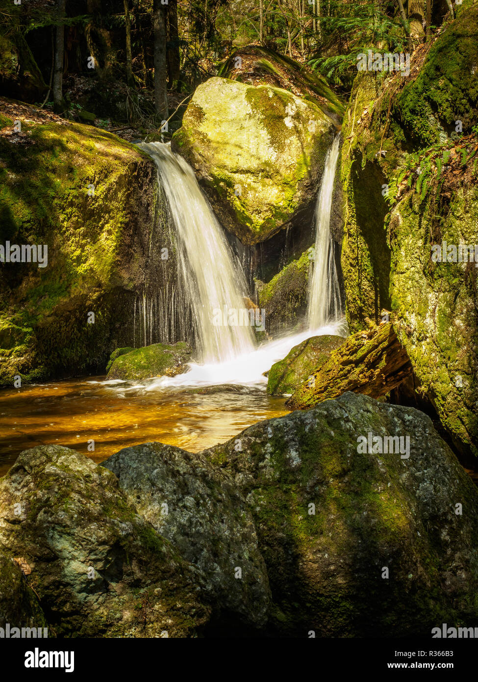 Waterfalls in the Ysperklamm in Yspertal Lower Austria in spring Stock ...