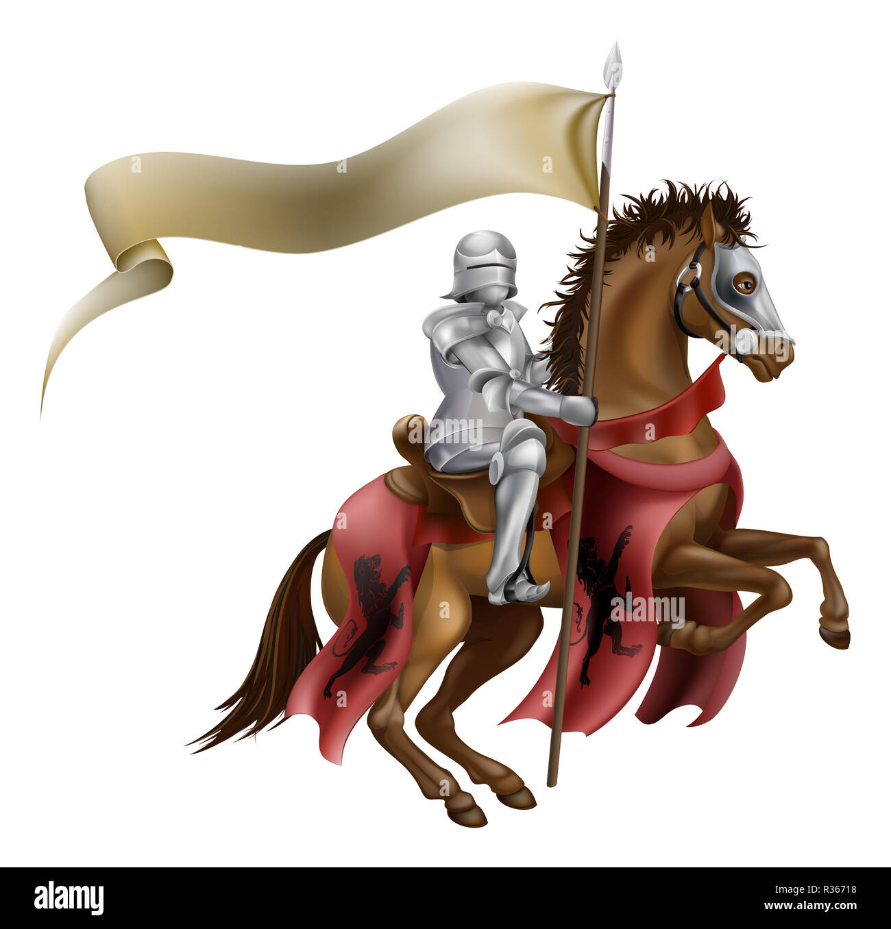 Red knight joust medieval jousting Cut Out Stock Images & Pictures - Alamy
