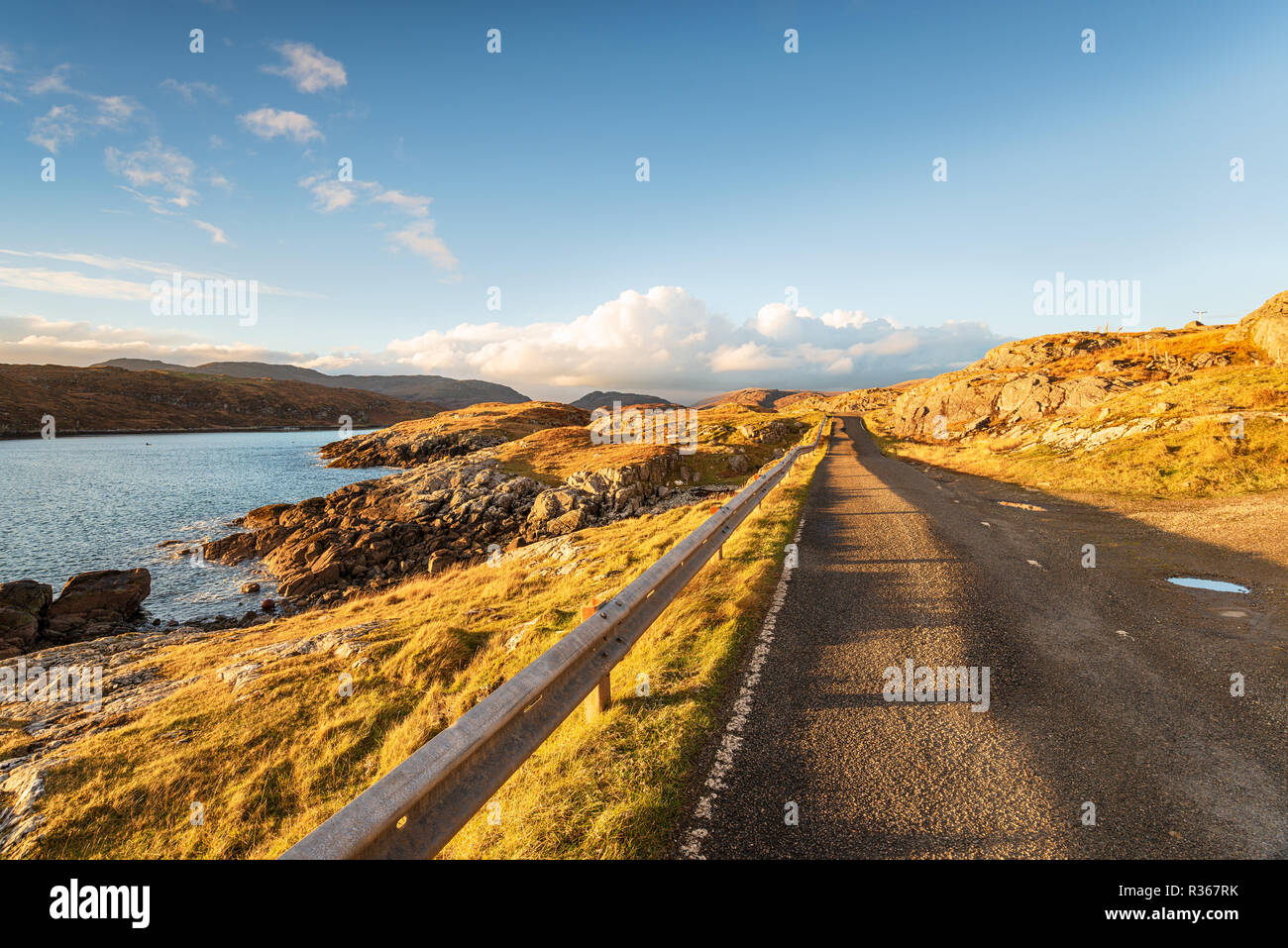 A single track road called the Golden Road popular with tourists as a ...