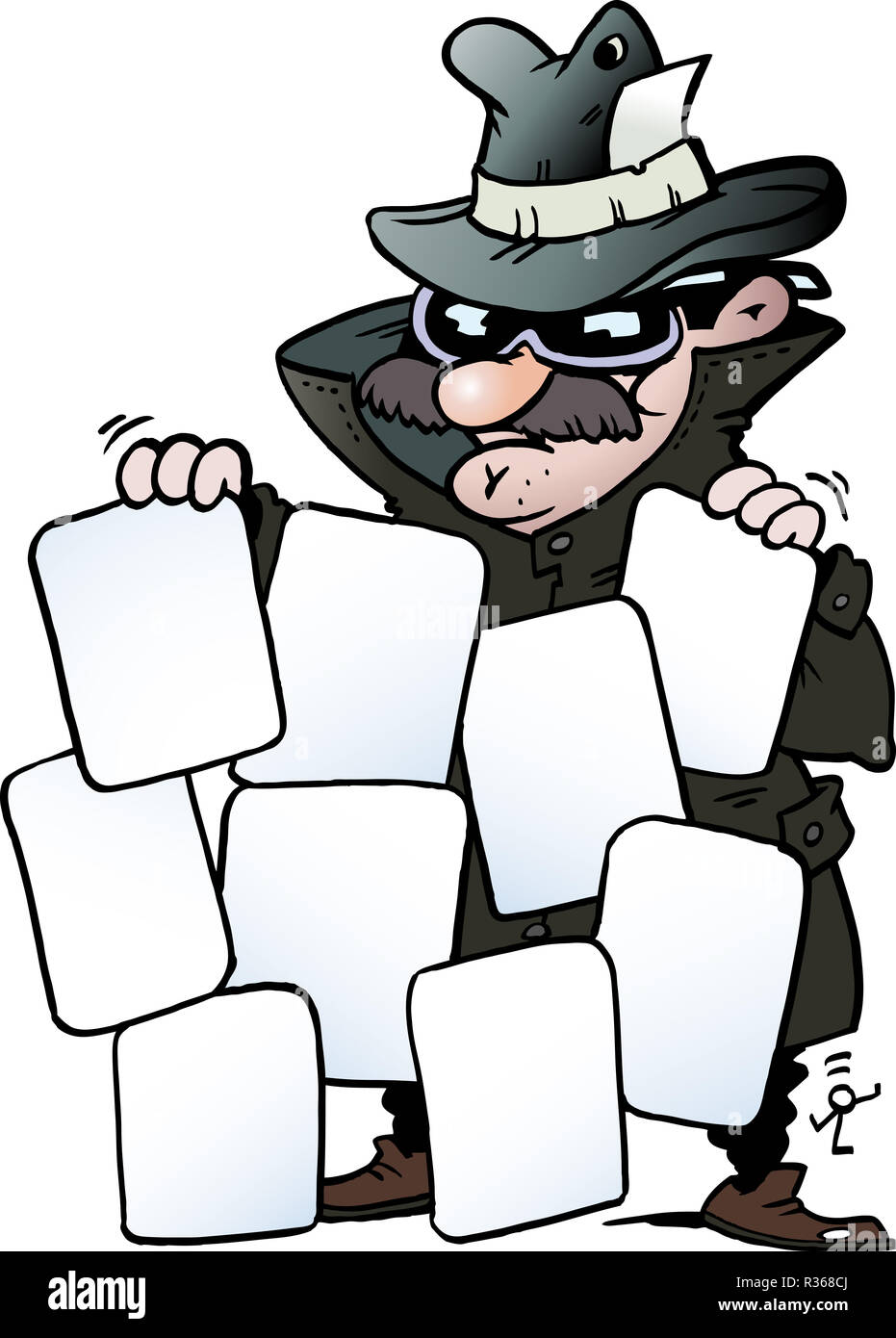 Cartoon Vector illustration of an Agent with some good cards Stock ...