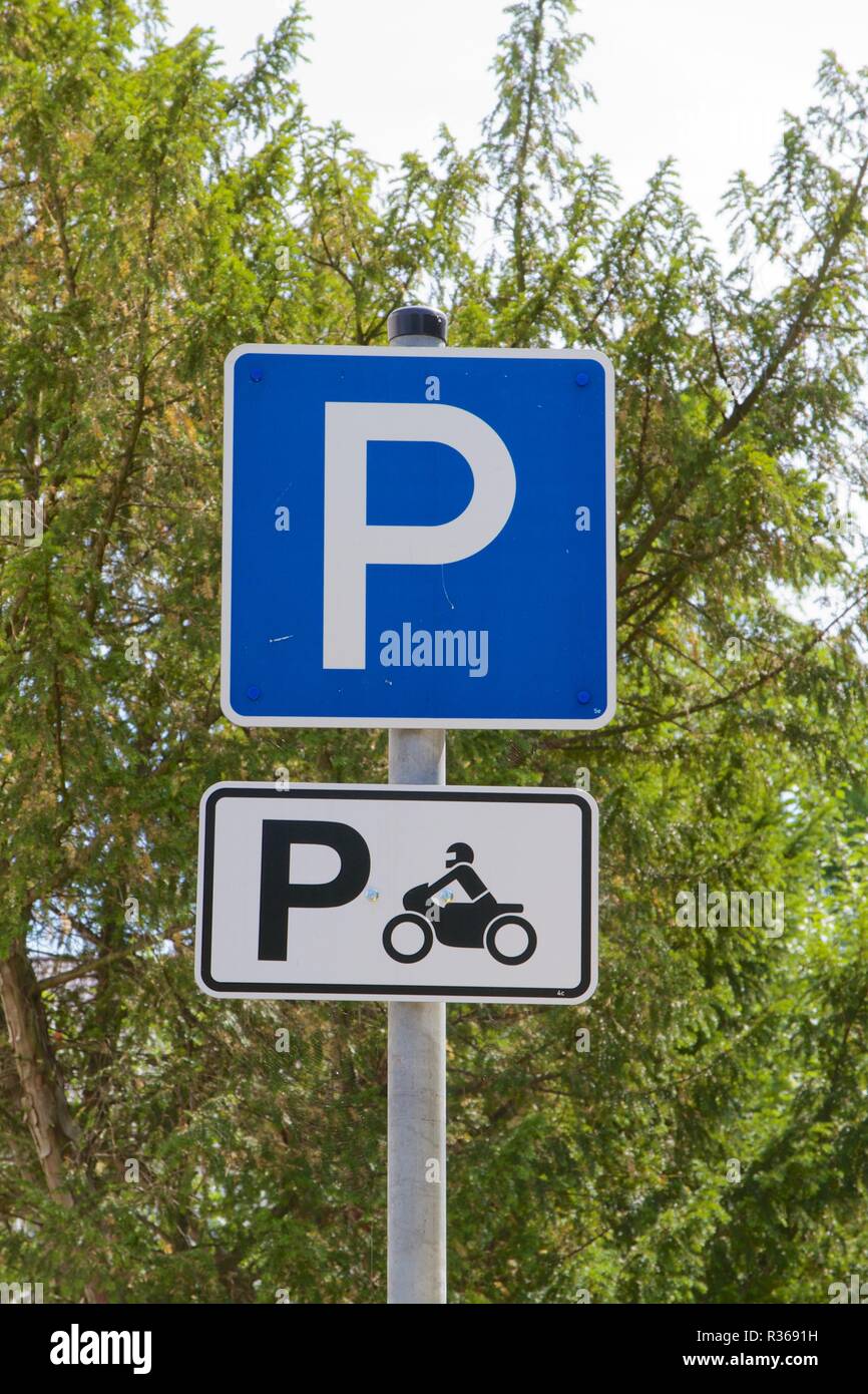Motorbike Parking Sign High Resolution Stock Photography and Images - Alamy
