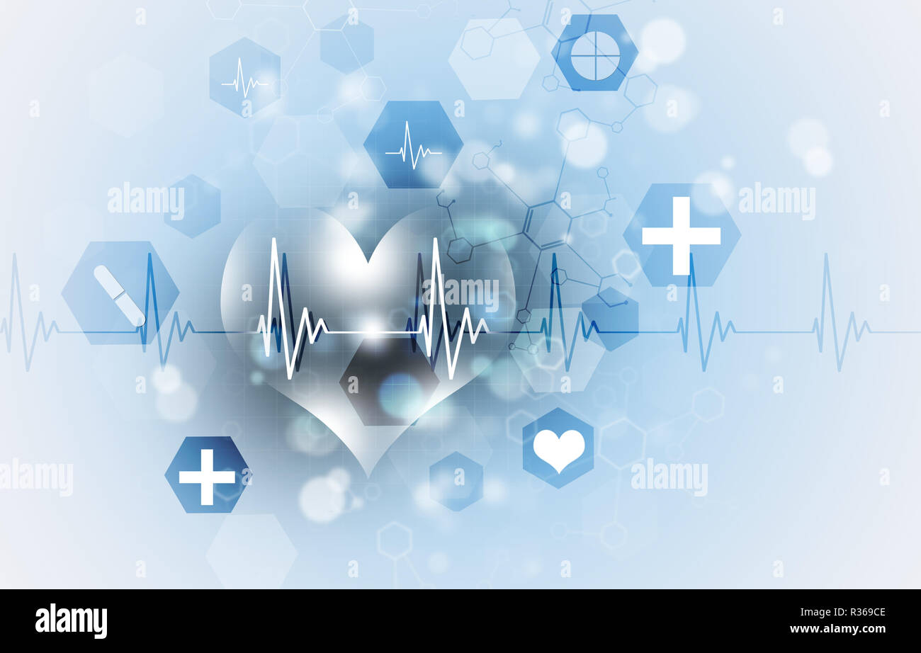 health science medical illustration of heart beating Stock Photo - Alamy