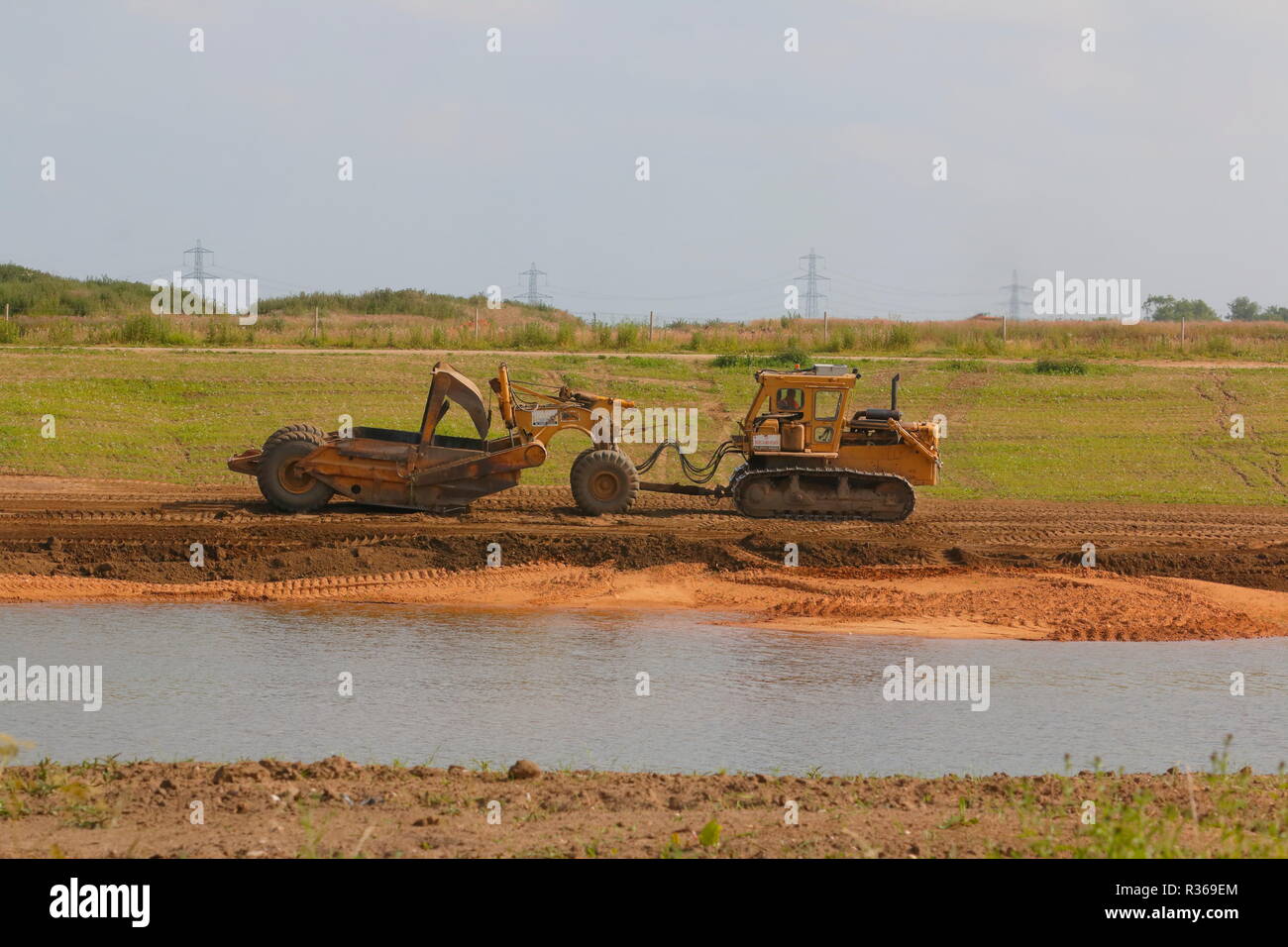 R Billings Caterpillar motor scrapers removing over burden on the early ...