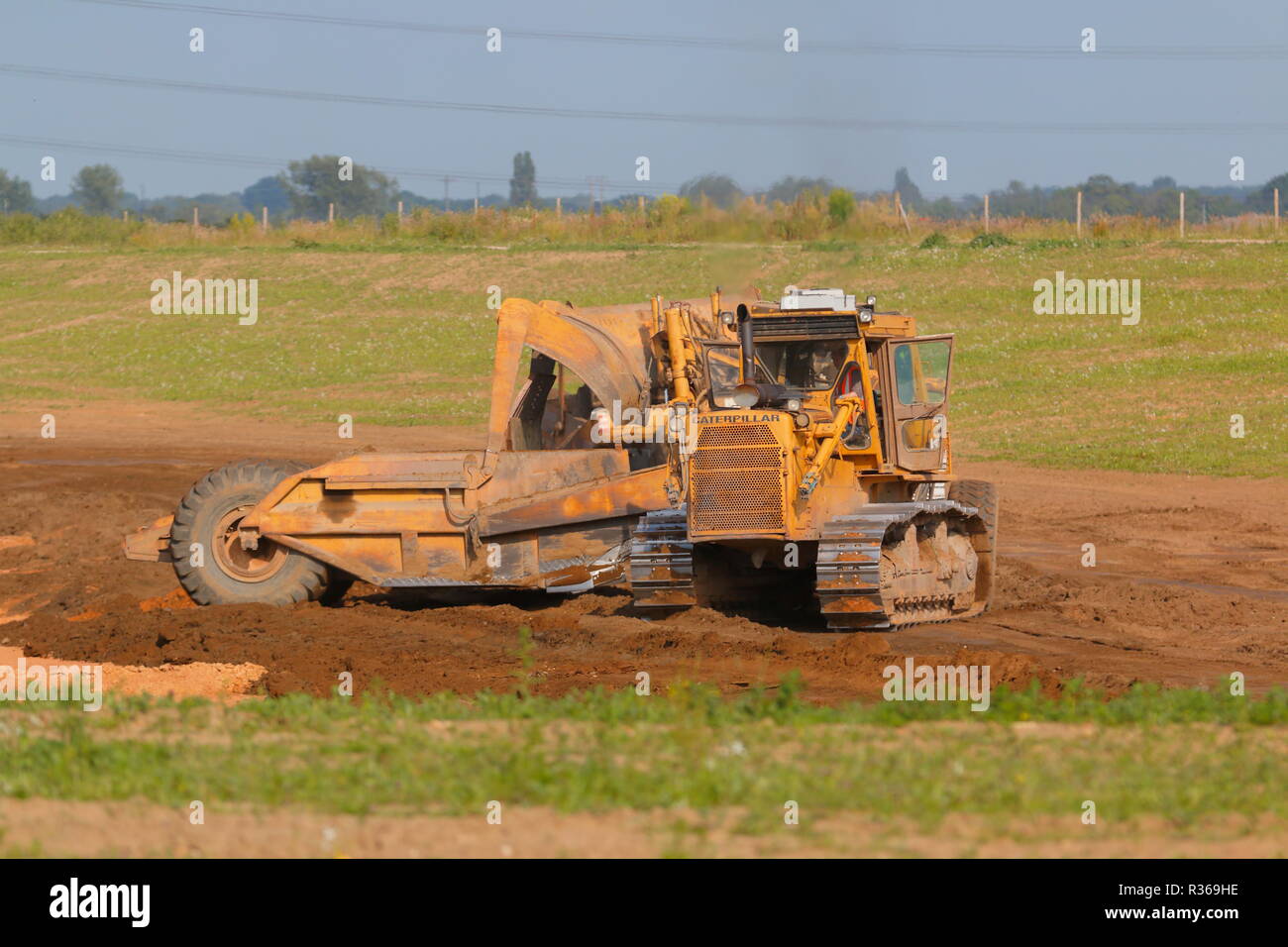 R Billings Caterpillar motor scrapers removing over burden on the early ...