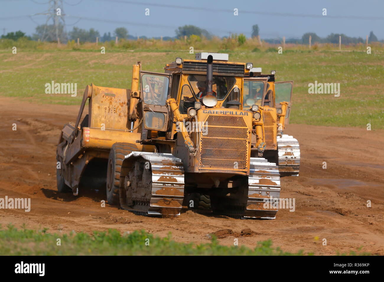 R Billings Caterpillar motor scrapers removing over burden on the early ...