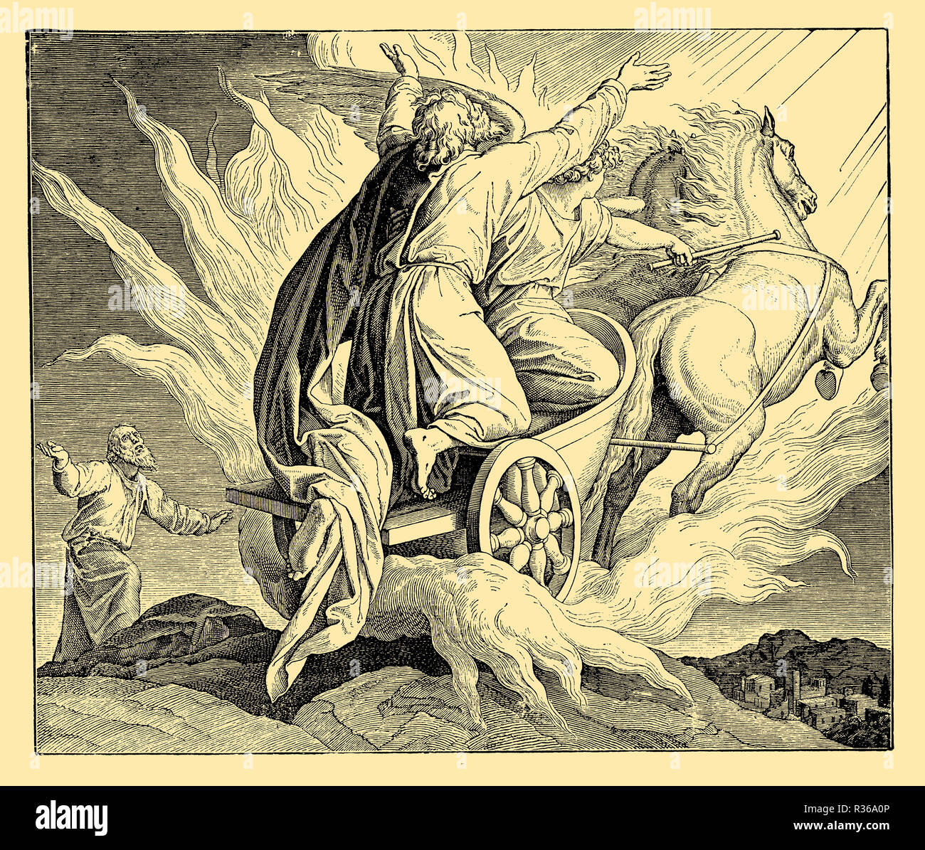 Elijah Ascension, Julius Schnorr von Carolsfeld Stock Photo - Alamy