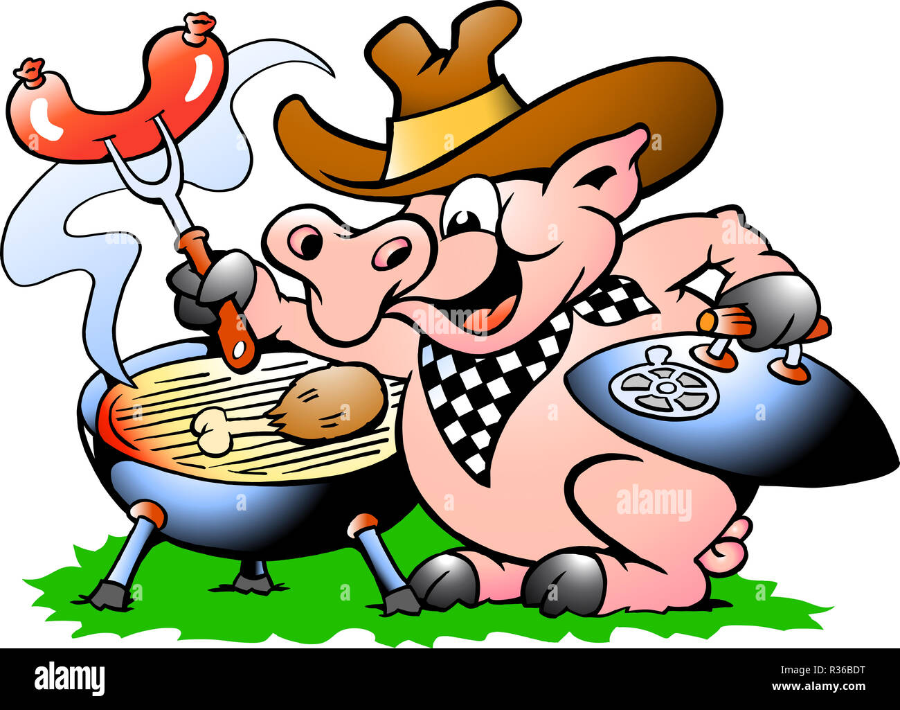 Cartoon pig bbq hi-res stock photography and images - Alamy