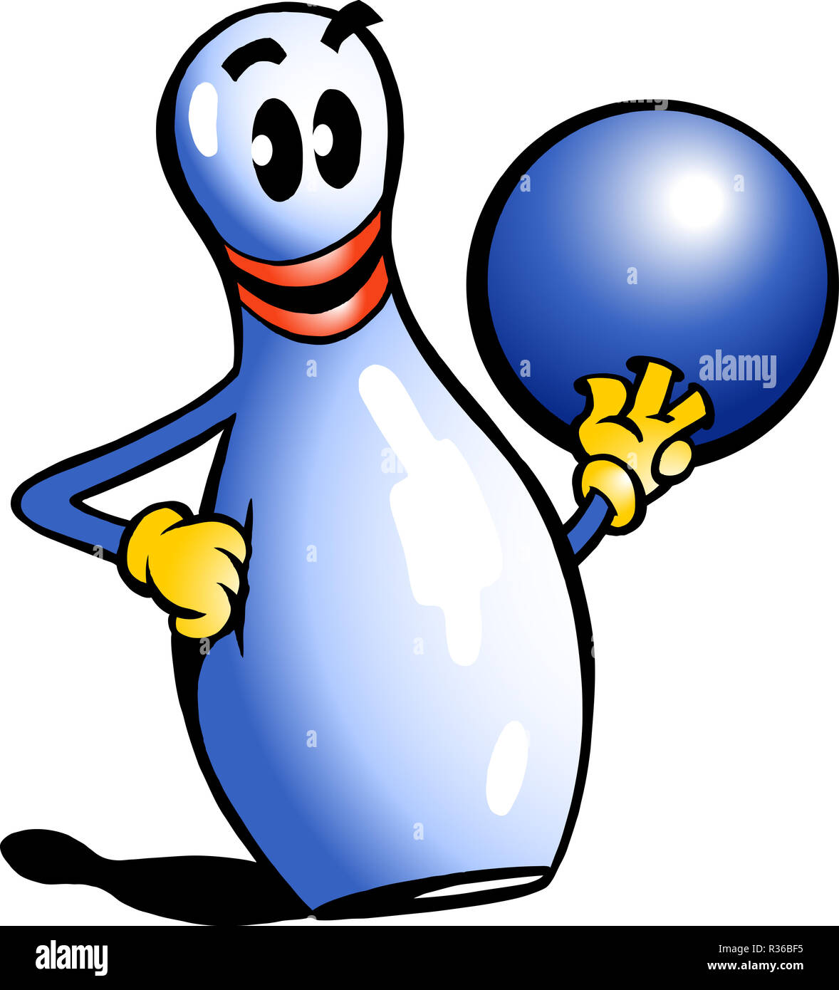 Hand-drawn Vector illustration of an Bowling Pin Stock Photo - Alamy