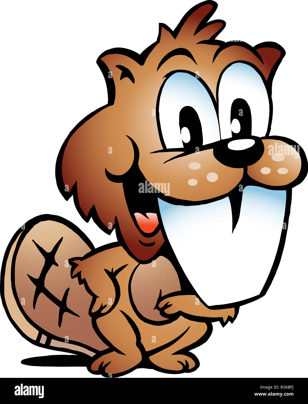 Hand-drawn Vector illustration of an Happy Beaver Stock Photo - Alamy