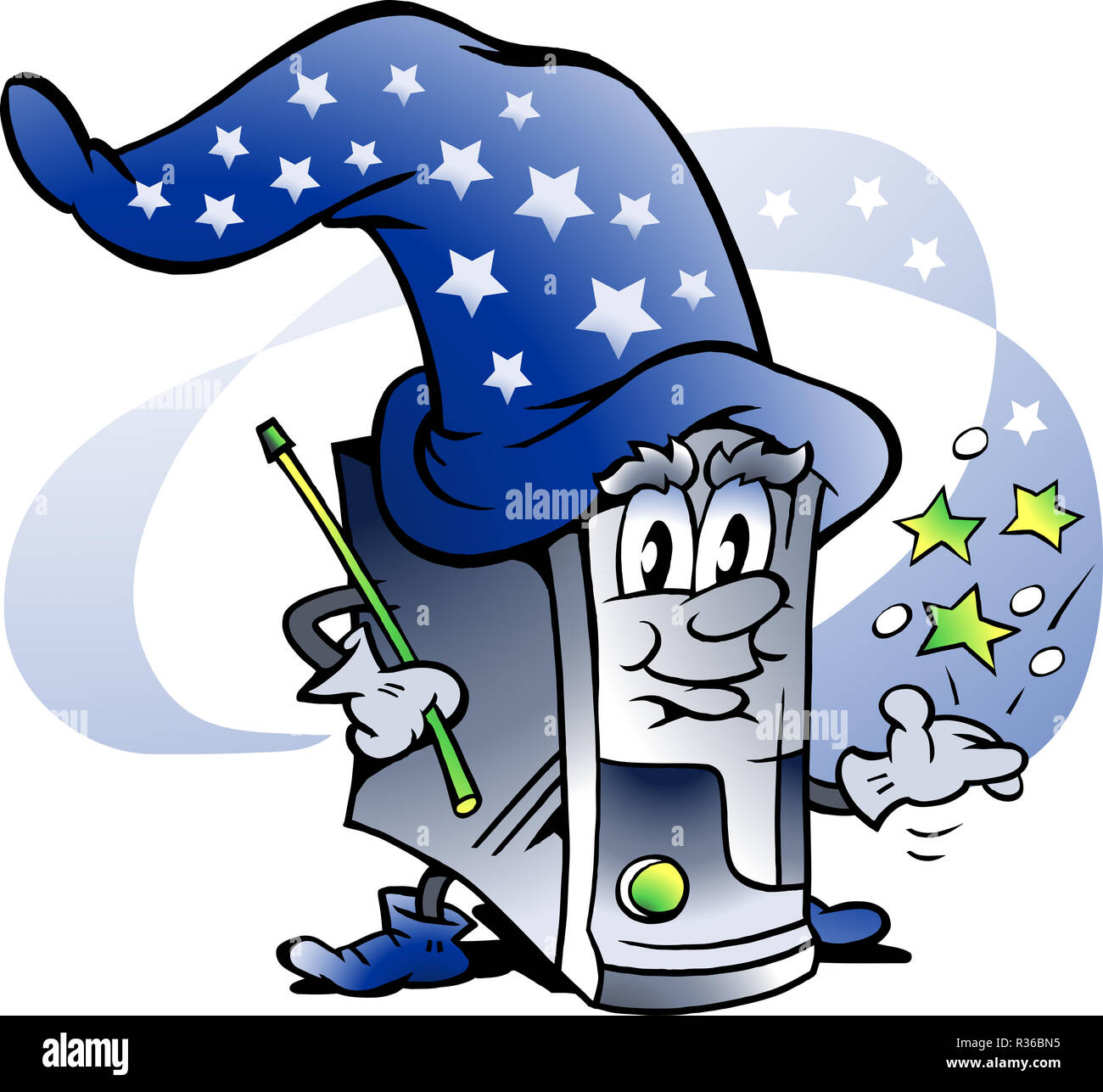 Hand-drawn Vector illustration of an Wizard Computer Repairman Stock ...