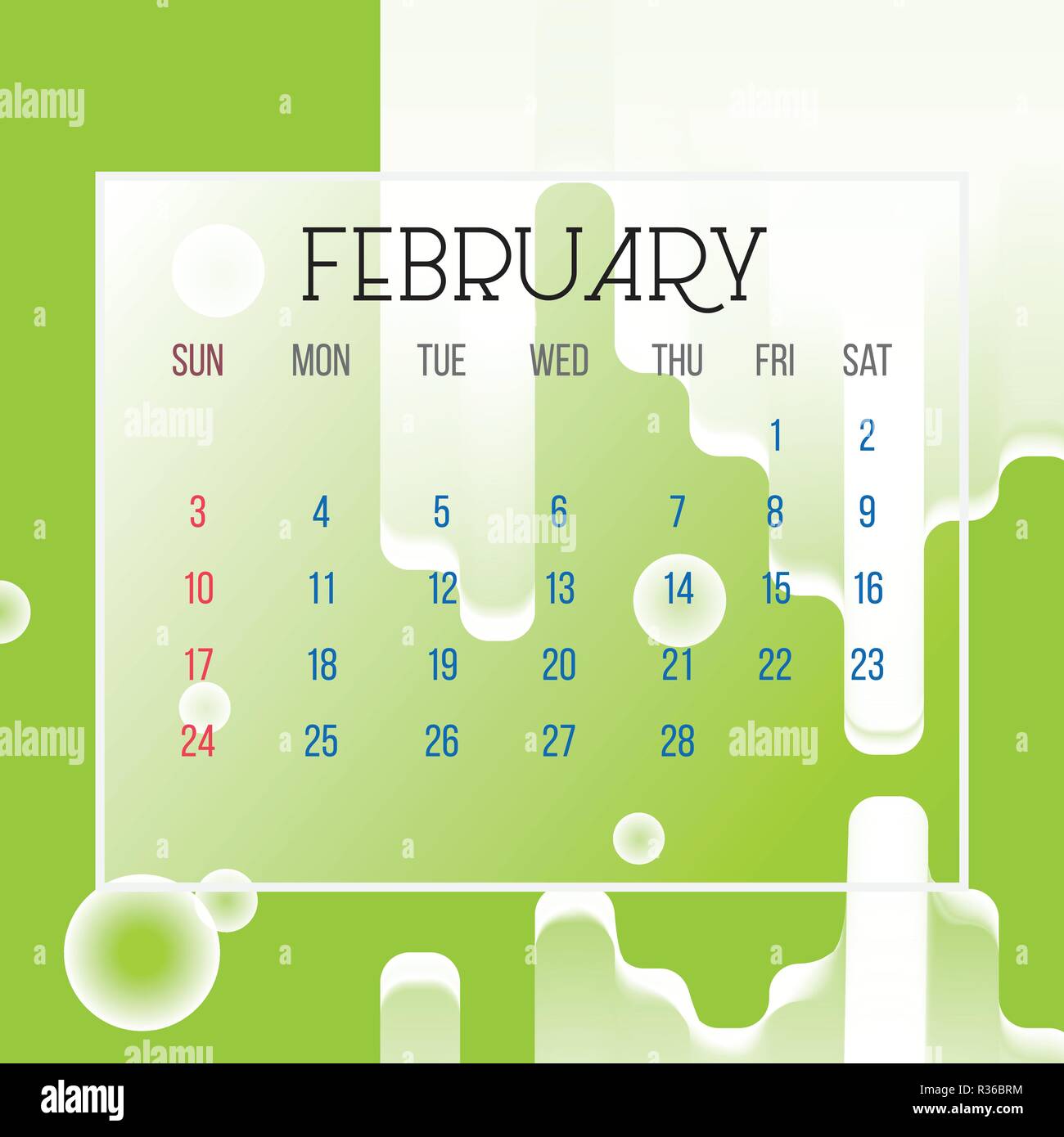 February 2019 Calendar Leaf - Illustration. Vector graphic page with ...